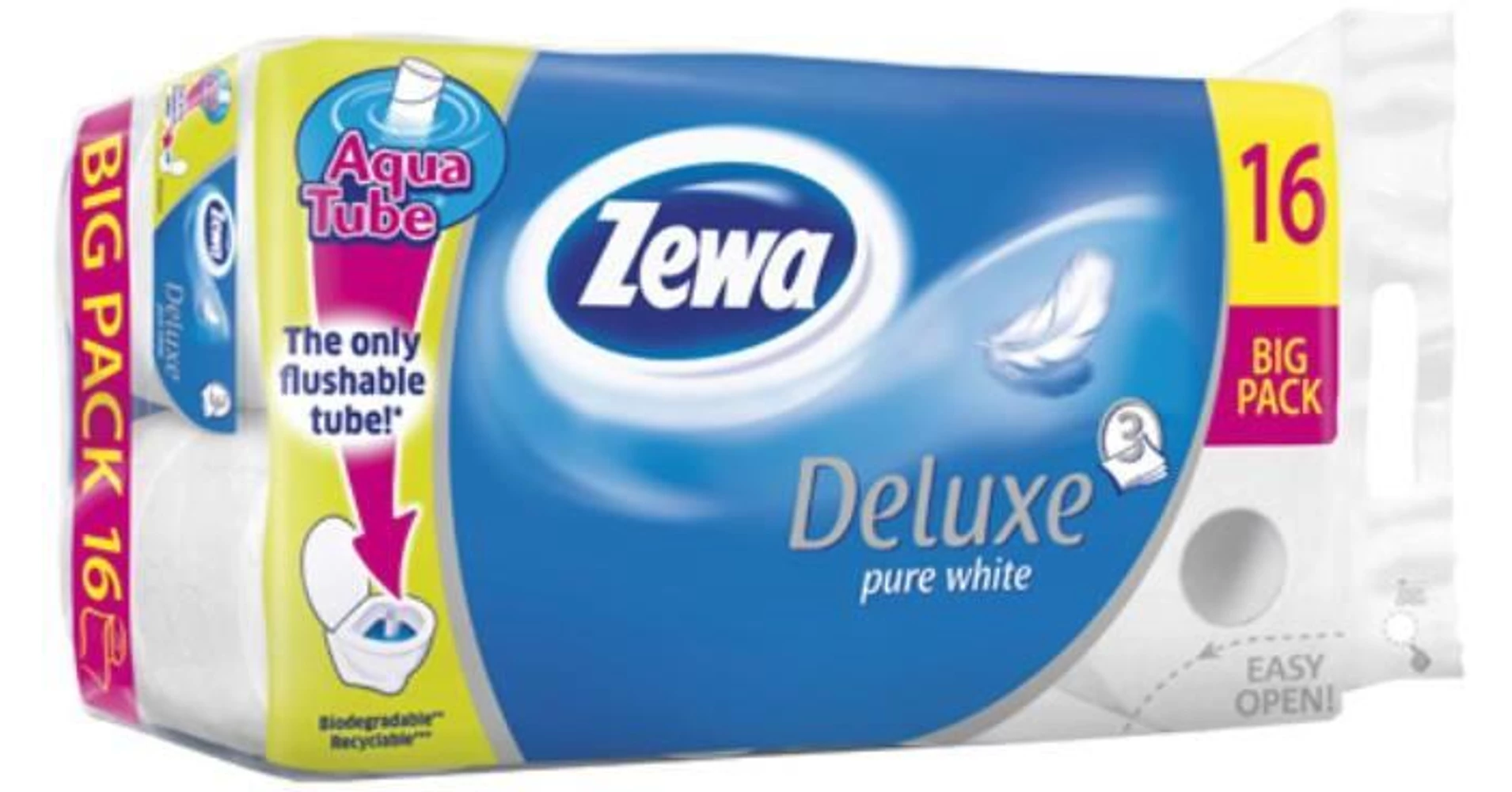 ZEWA Deluxe toalettpapír, 3 rétegű, hófehér (16 tekercs/csomag)